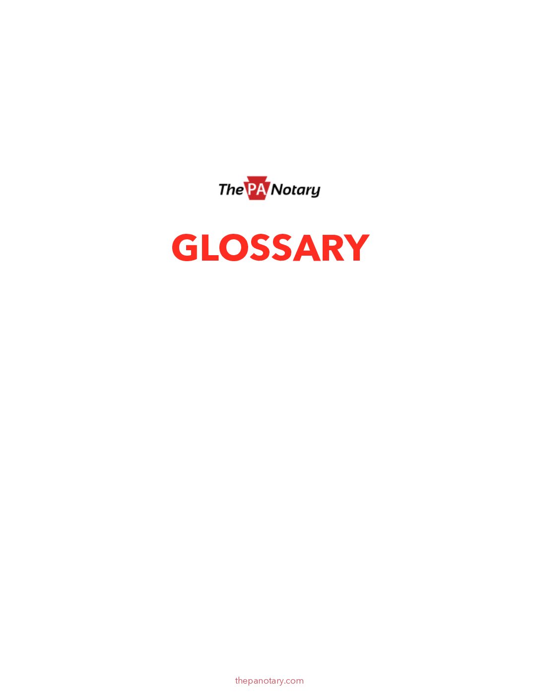 notary-glossary - The PA Notary